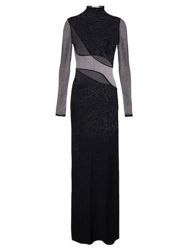 Alaïa Knitted Sheer Gown - Black