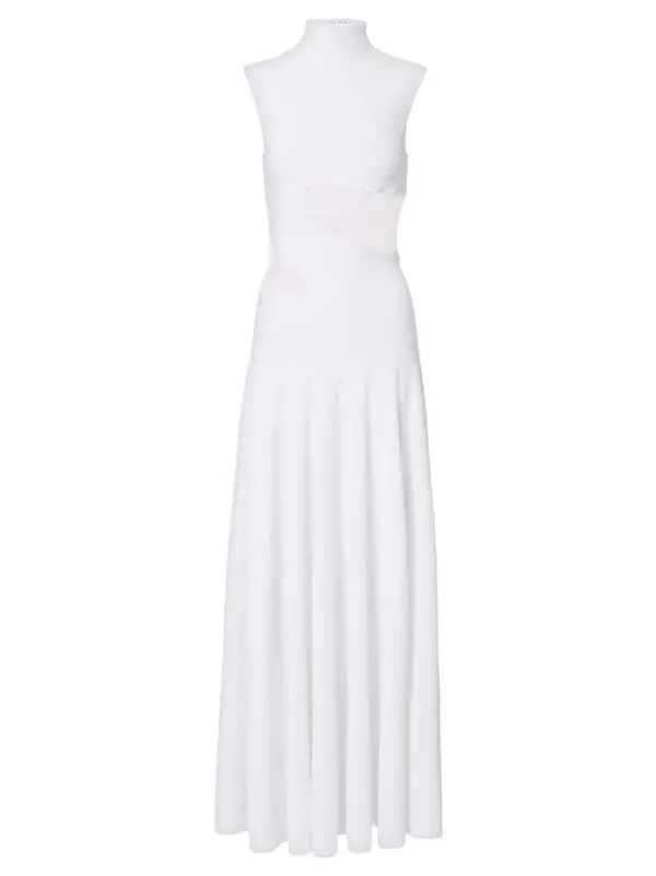 Alaïa Turtleneck Maxi Dress - White