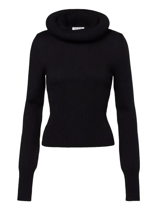 Alaïa Virgin Wool Turtleneck Sweater - Black