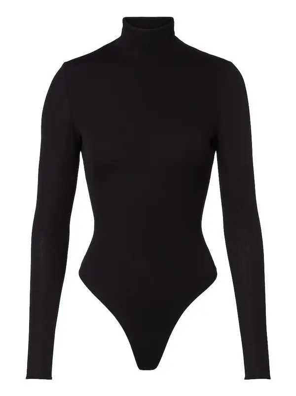 Alaïa Open-back Jersey Bodysuit - Black