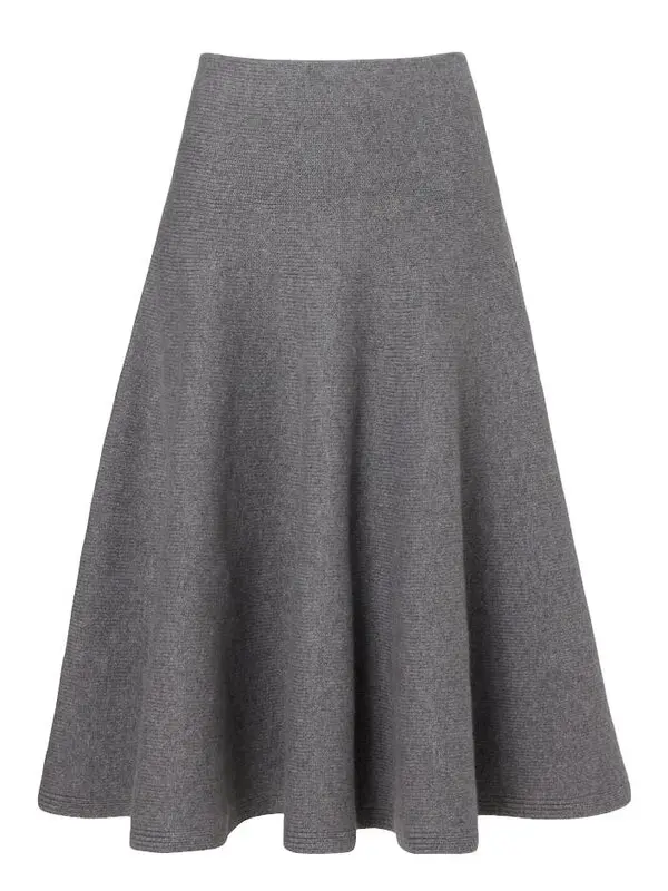 Alaïa Cashmere-blend Midi Skirt - Grey