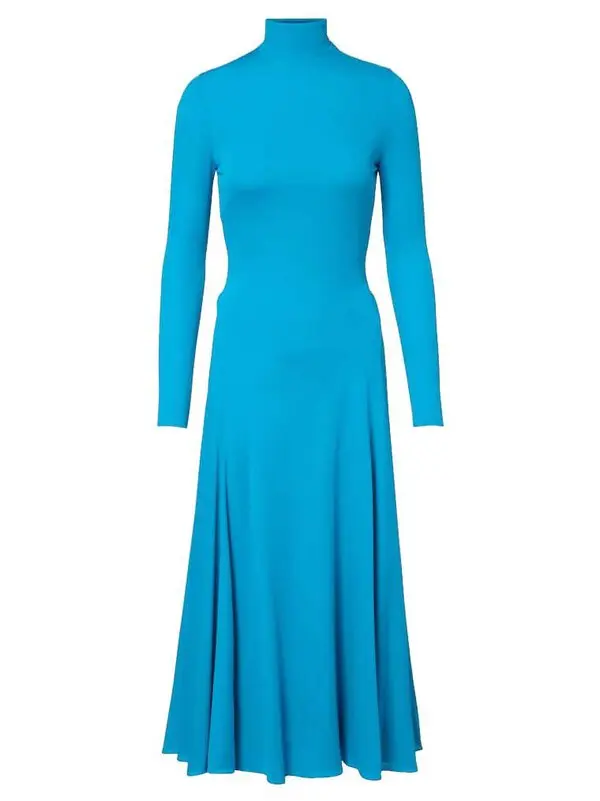 Alaïa Open-back Jersey Midi Dress - Blue