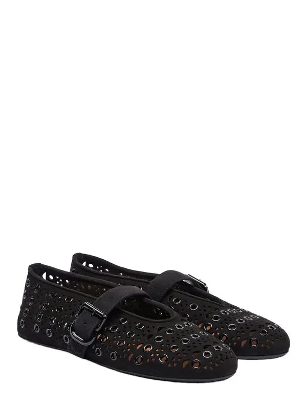 Alaïa Vienne Embellished Ballet Flats - Black