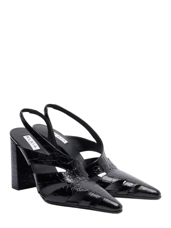 Alaïa Cut-out Leather Slingback Pumps - Black