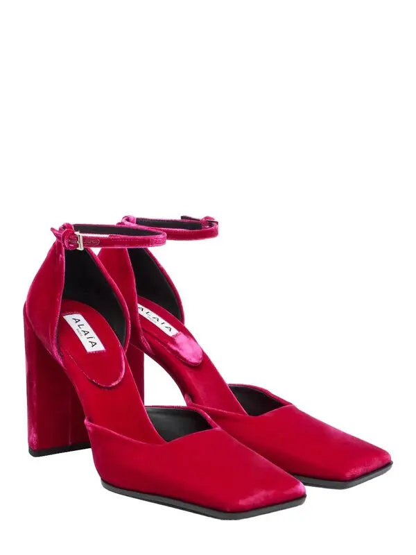 Alaïa Velvet Pumps - Pink
