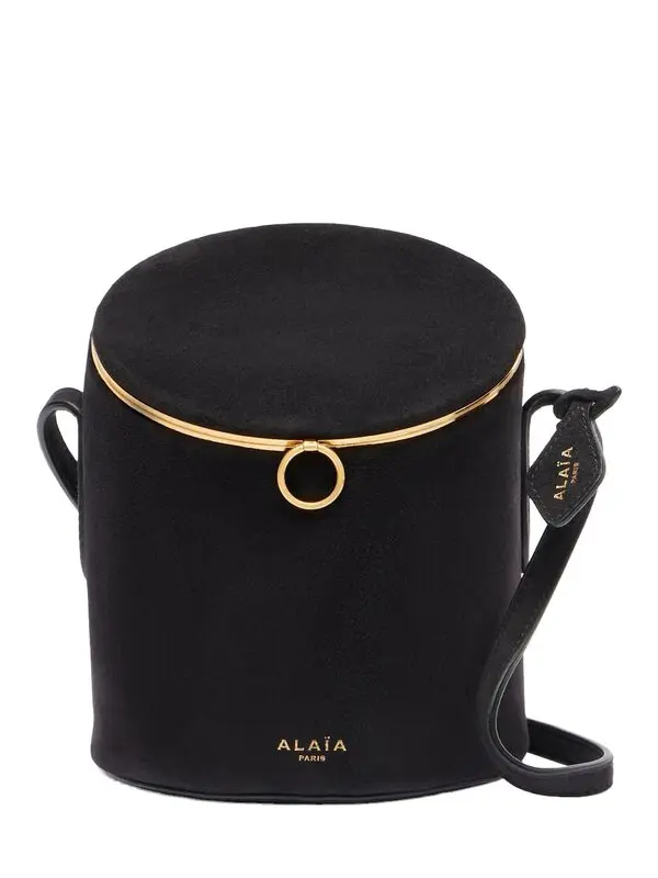 Alaïa La Canette Small Suede Bucket Bag - Black
