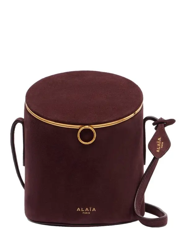 Alaïa La Canette Small Suede Bucket Bag - Burgundy