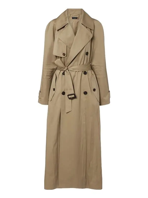 Balenciaga Cocoon Cotton Twill Trench Coat - Beige