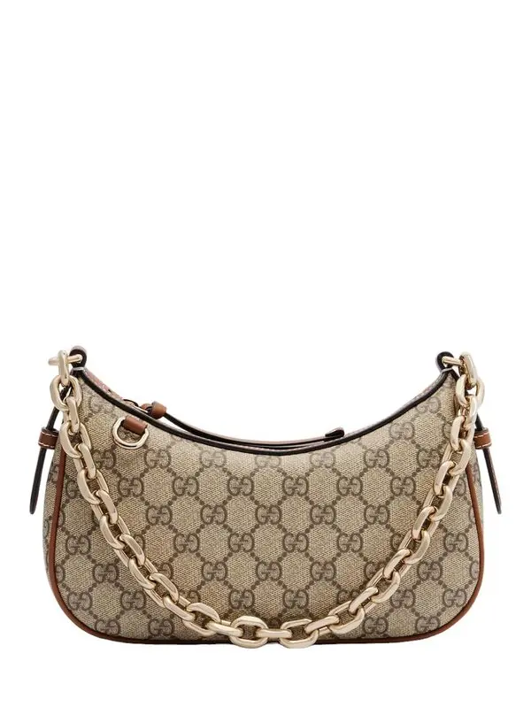Gucci Gg Emblem Small Canvas Shoulder Bag - Beige