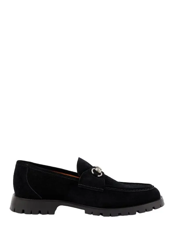 Gucci Horsebit Suede Loafers - Black