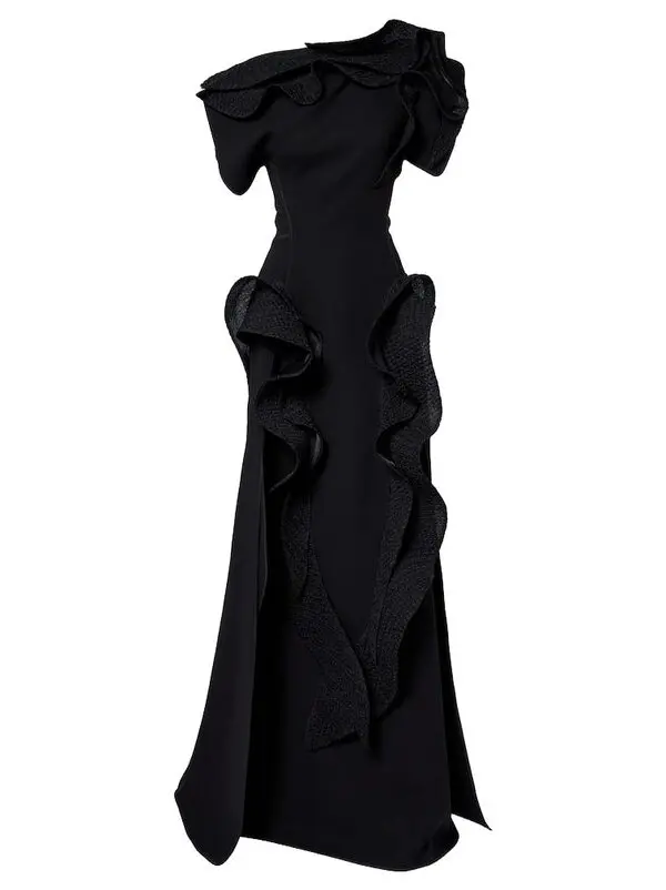Maticevski Synergies Asymmetric Ruffled Gown - Black