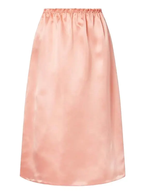 Prada Silk Midi Skirt - Pink