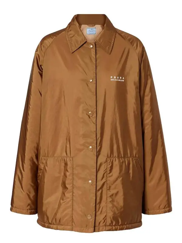 Prada Re-nylon Logo Blouson - Brown