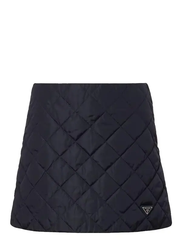 Prada Re-nylon Quilted Miniskirt - Blue