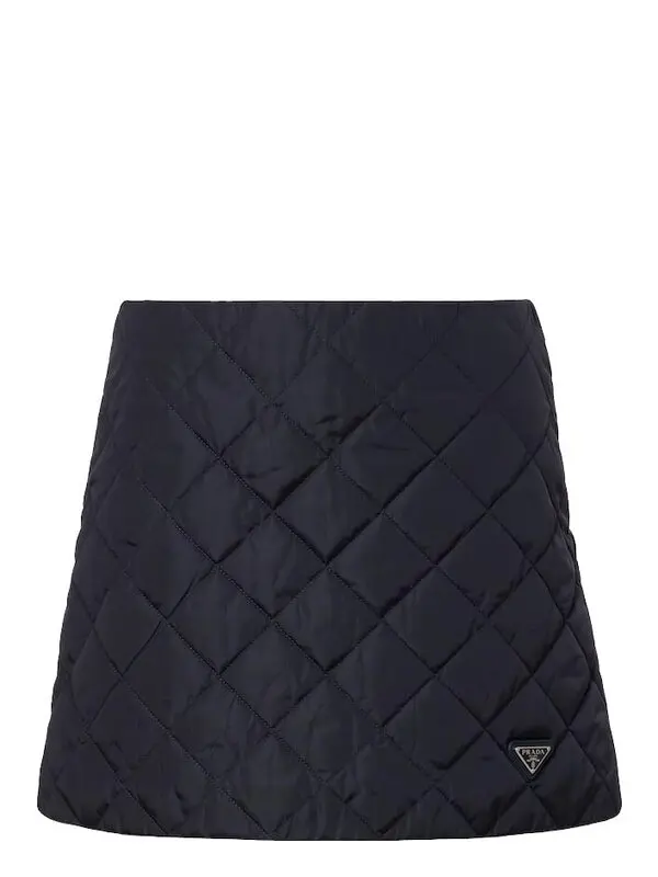 Prada Re-nylon Quilted Miniskirt - Blue