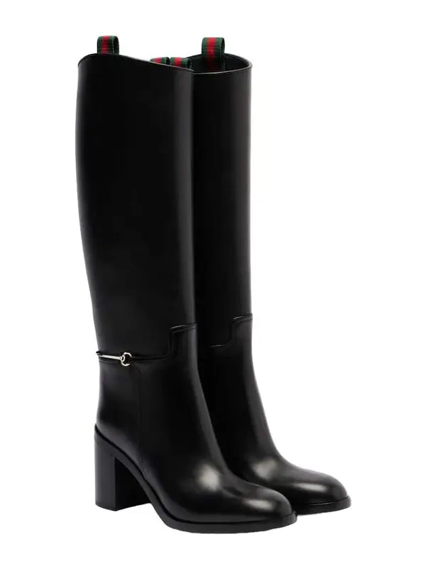 Gucci Horsebit Leather Knee-high Boots - Black