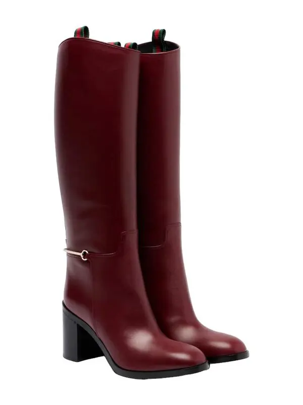 Gucci Horsebit Leather Knee-high Boots - Burgundy