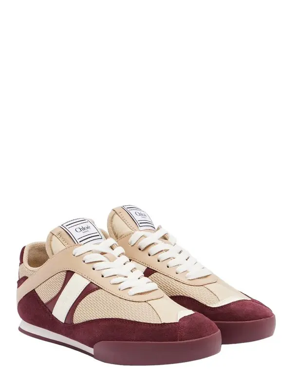 Chloé Kick Suede-trimmed Sneakers - Beige