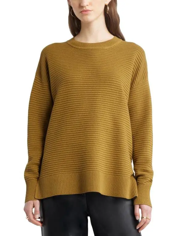 Nordstrom Cotton And Cashmere Ottoman Sweater - Olive Estate