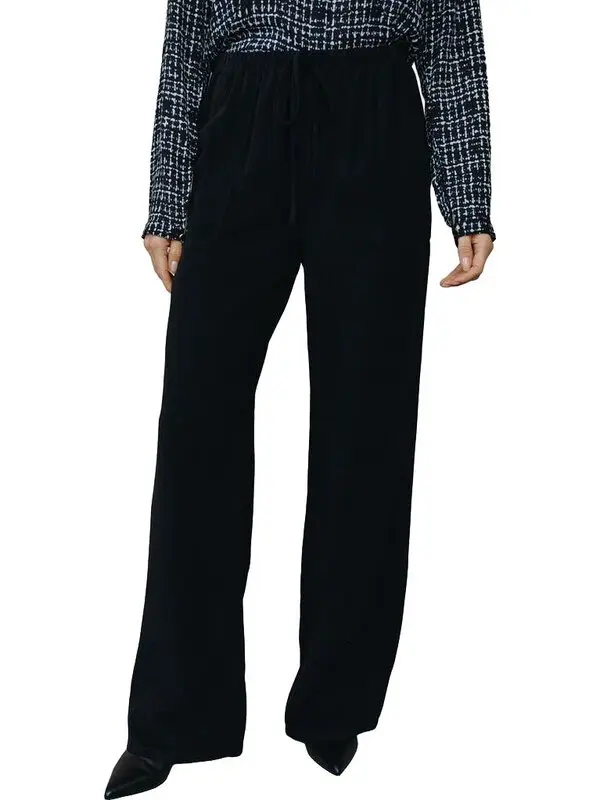 Bella Dahl Kylie Drawstring Wide Leg Pants - Black