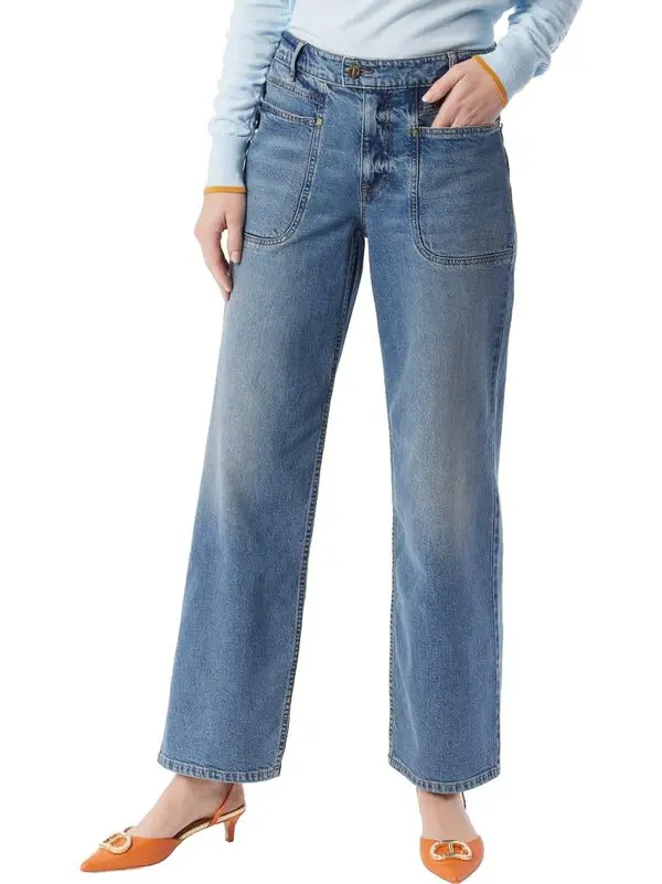 DO BY DEE OCLEPPO Astrid Straight Leg Utility Jeans - Blue Beam