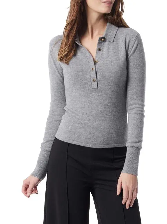 DO BY DEE OCLEPPO Sinead Polo Sweater - Heather Gray