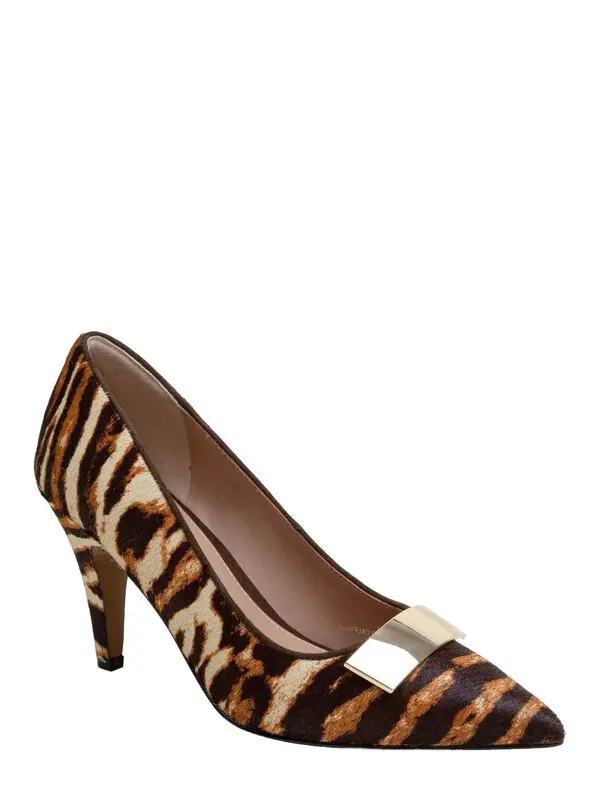 Linea Paolo Prisa Calf Hair Pointed Toe Pump - Brown/ebony