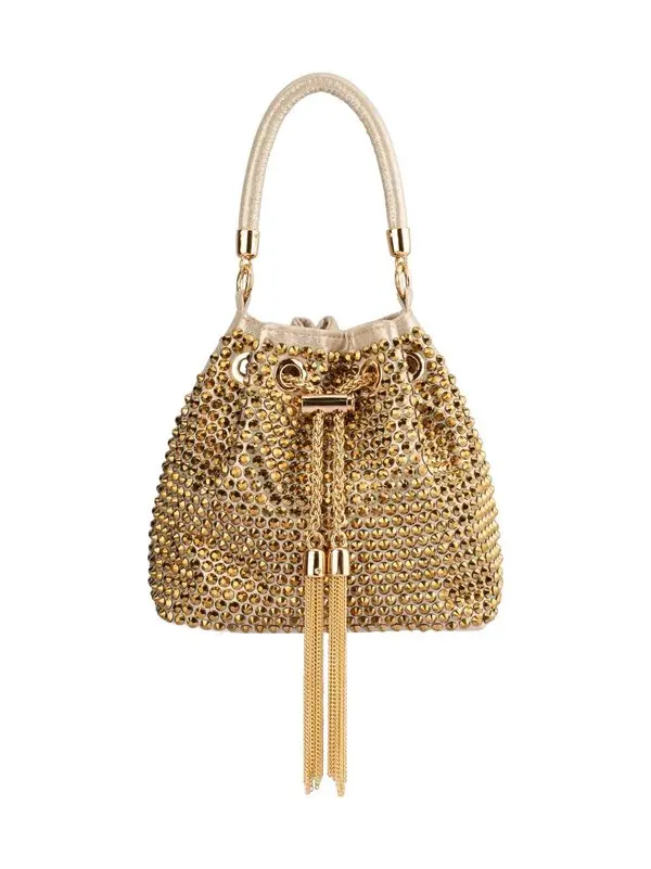 OLGA BERG Studded Drawstring Bucket Bag - Gold