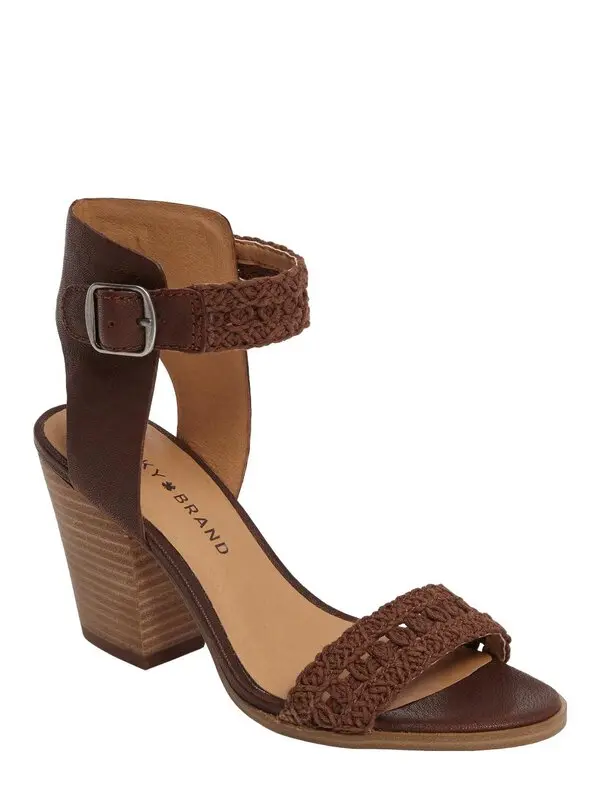 Lucky Brand Oakes Ankle Strap Sandal - Toffee Leather