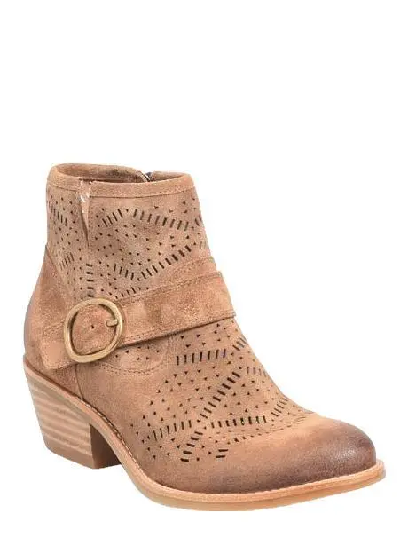 SOFFT Adriana Block Heel Bootie - Havana Brown Suede