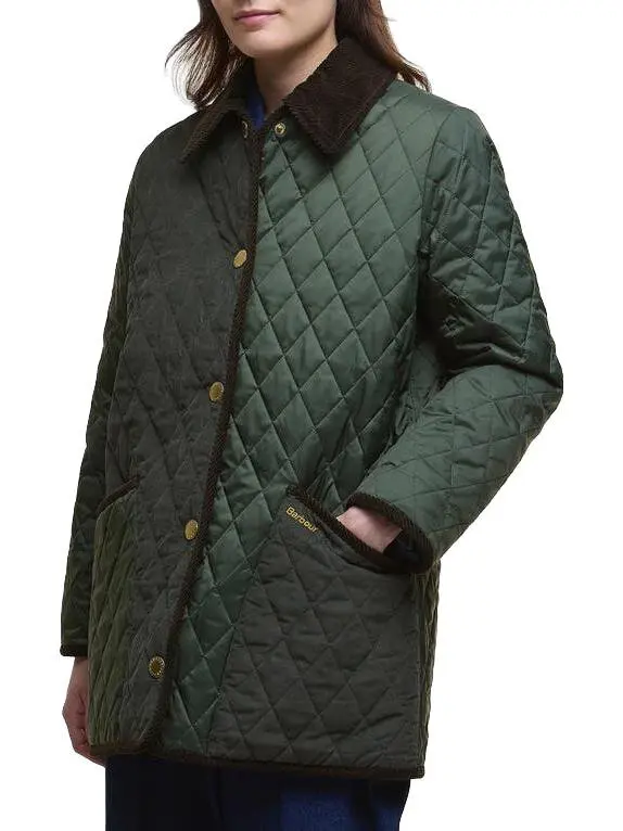 Barbour Meryl Colorblock Quilted Jacket - Olive/ancient Tartan