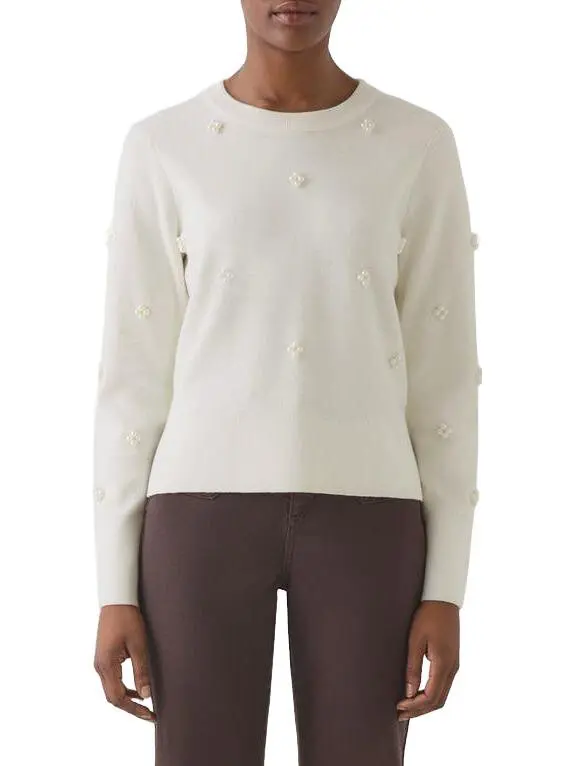 LK BENNETT Buttercup Beaded Sweater - Ivory