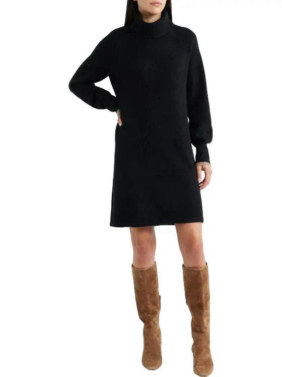 HATLEY Swing Turtleneck Long Sleeve Sweater Dress - Black