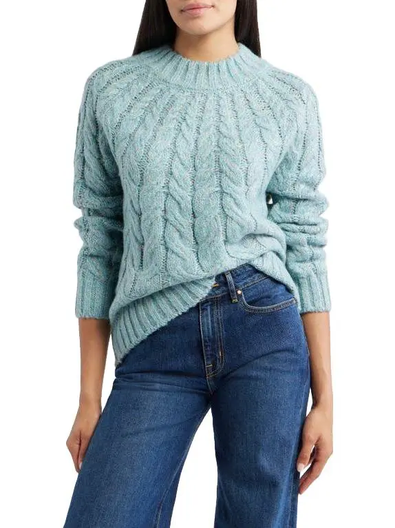 HATLEY Cable Knit Sweater - Turquoise