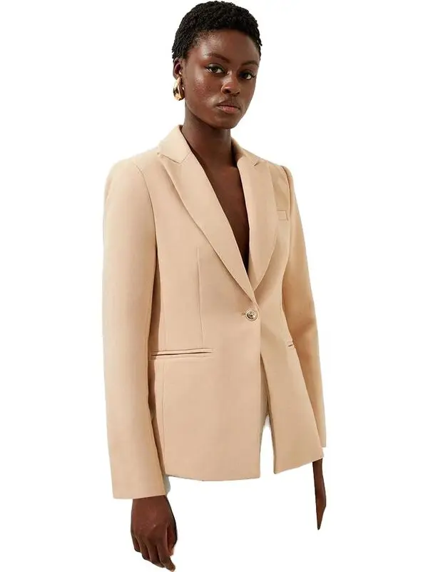 Karen Millen Tailored Single Breasted Blazer - Camel