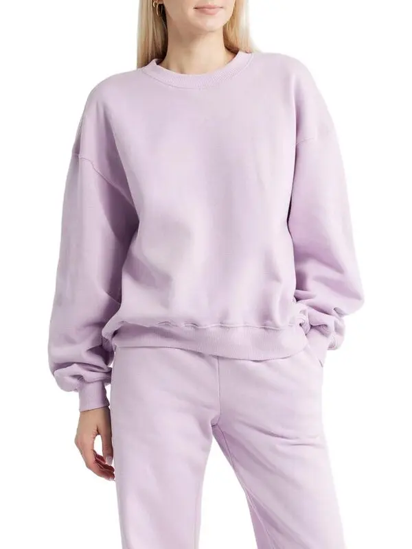 Bp. Relaxed Cotton Blend Sweatshirt - Purple Fair