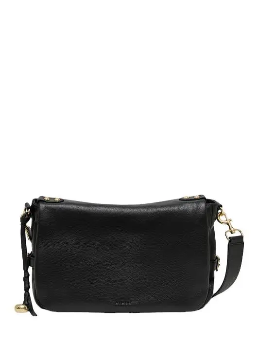 AIMEE Gramercy Suede Messenger Bag - Black