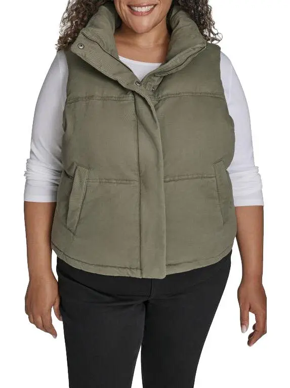 LEVI'S Cotton Channel-quilted Puffer Vest - Light Olive