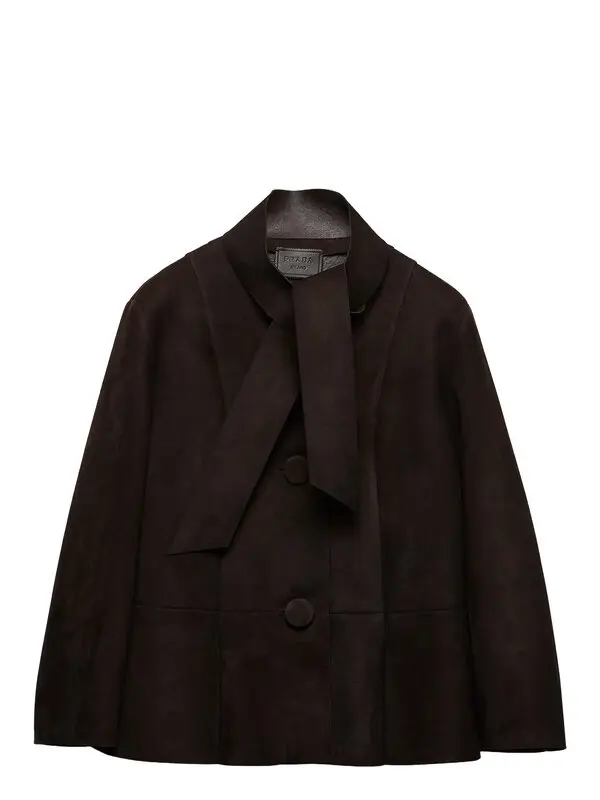 Prada Bonded Suede Jacket - Brown