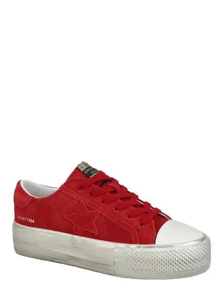 Vintage Havana Amaze Platform Sneakers - Red Suede