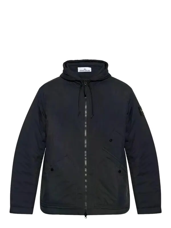 Stone Island Hooded Patch-pocket Jacket - Black