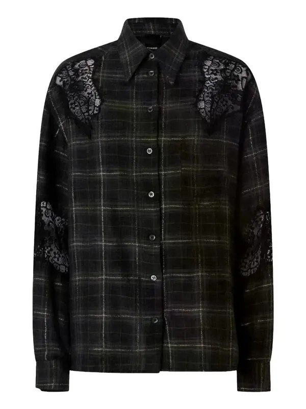Pinko Lace Check-pattern Shirt - Black