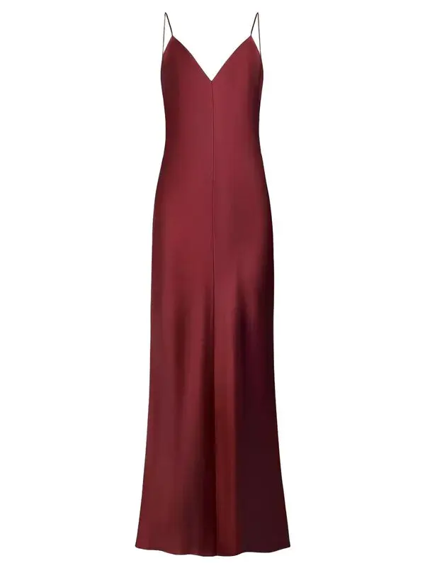 12 STOREEZ Spaghetti-strap Silk Gown - Red