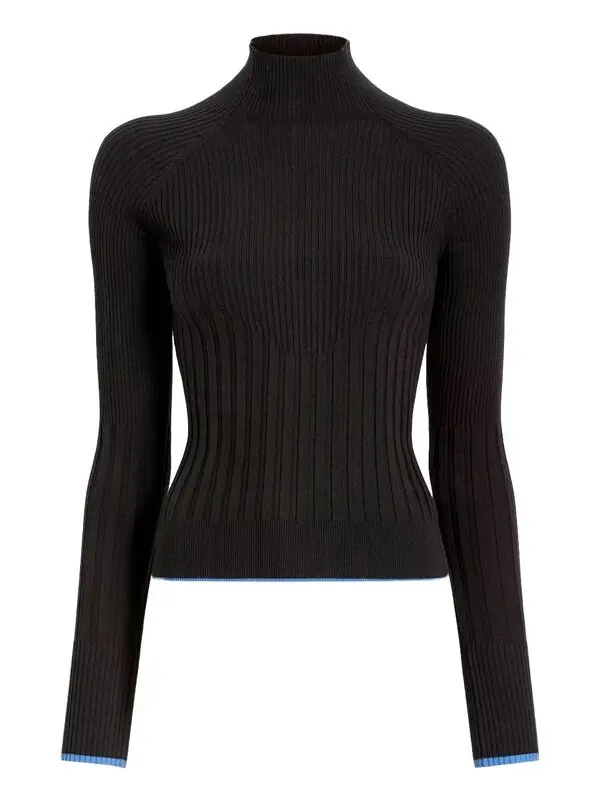 Proenza Schouler White Label Daniella Ribbed Turtleneck Top - Brown