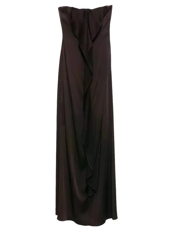 Amsale Strapless Wrap Dress - Brown