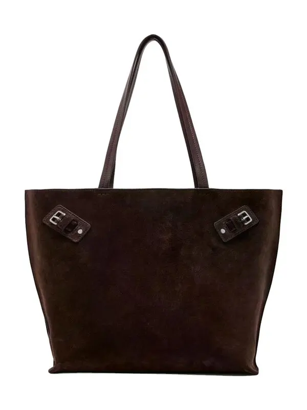 Proenza Schouler Large Suede Tote Bag With Buckle Detail - Brown
