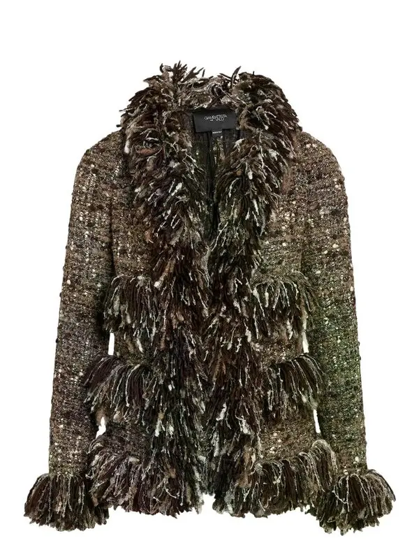 Giambattista Valli Bouclé Fringe Jacket - Brown