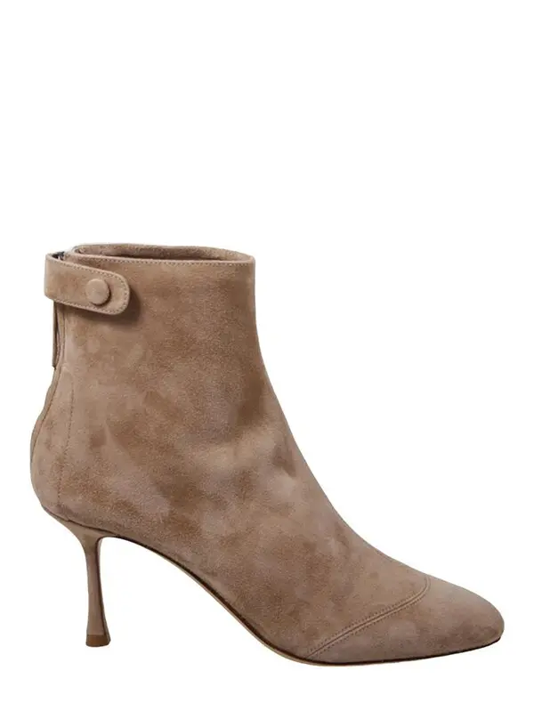 FRANCESCO RUSSO Leather Ankle Boots - Beige