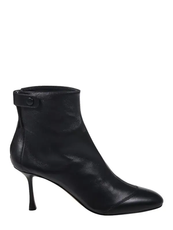FRANCESCO RUSSO Leather Ankle Boots - Black