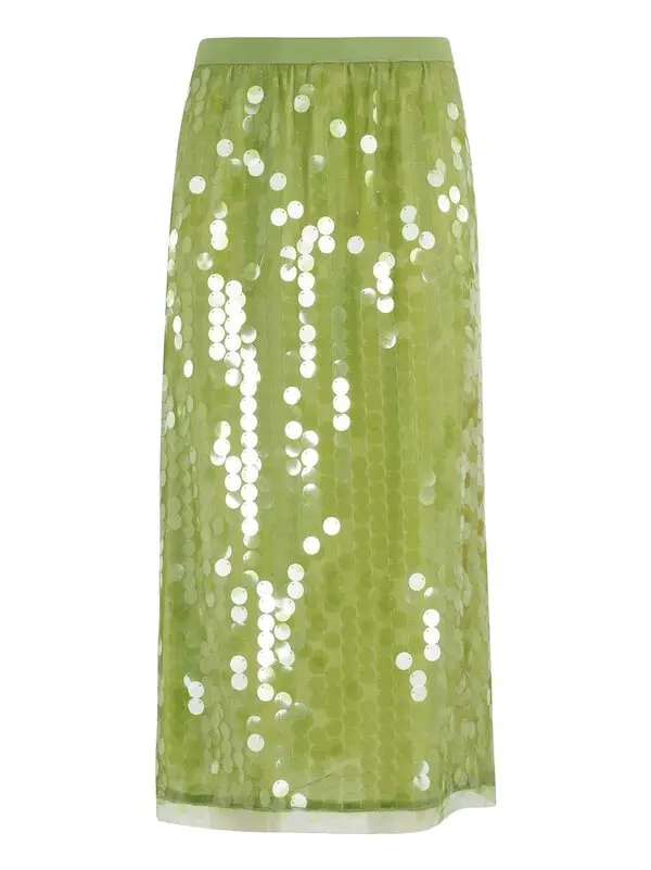 SEMICOUTURE Sequined Skirt - Olive